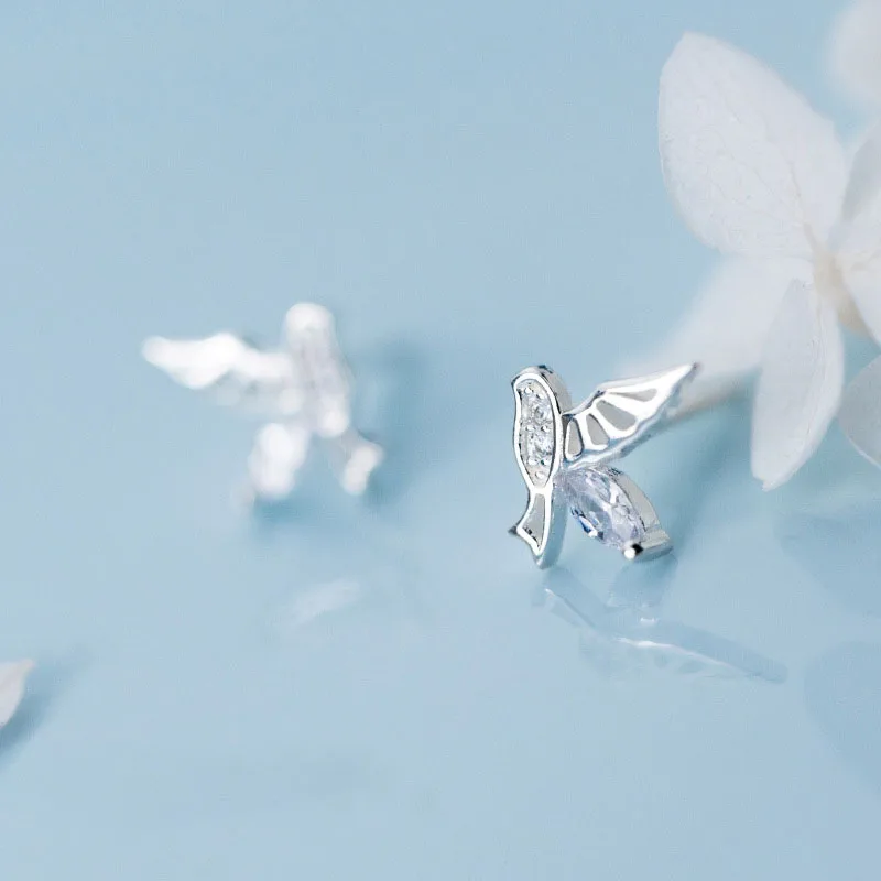 Cute Animal CZ Flying Bird 925 Sterling Silver Studs Earrings| Alibaba.com