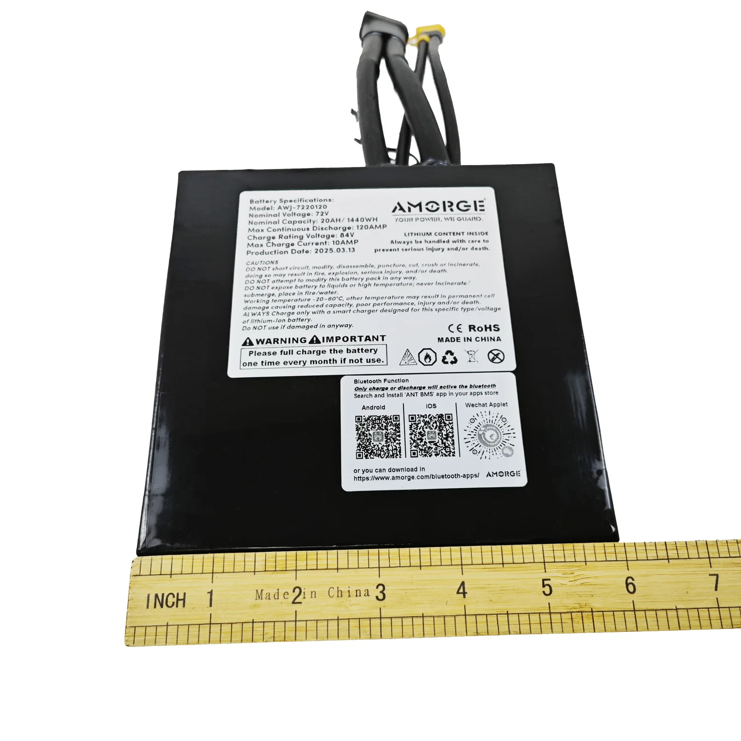 AMORGE 20S5P 72V 20AH Battery Pack with ANT BMS for E-bikes