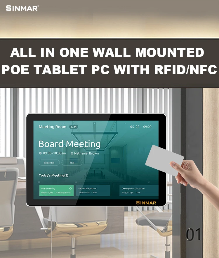 Sinmar 10 Inch Tablet with RFID NFC for Meeting Room Booking