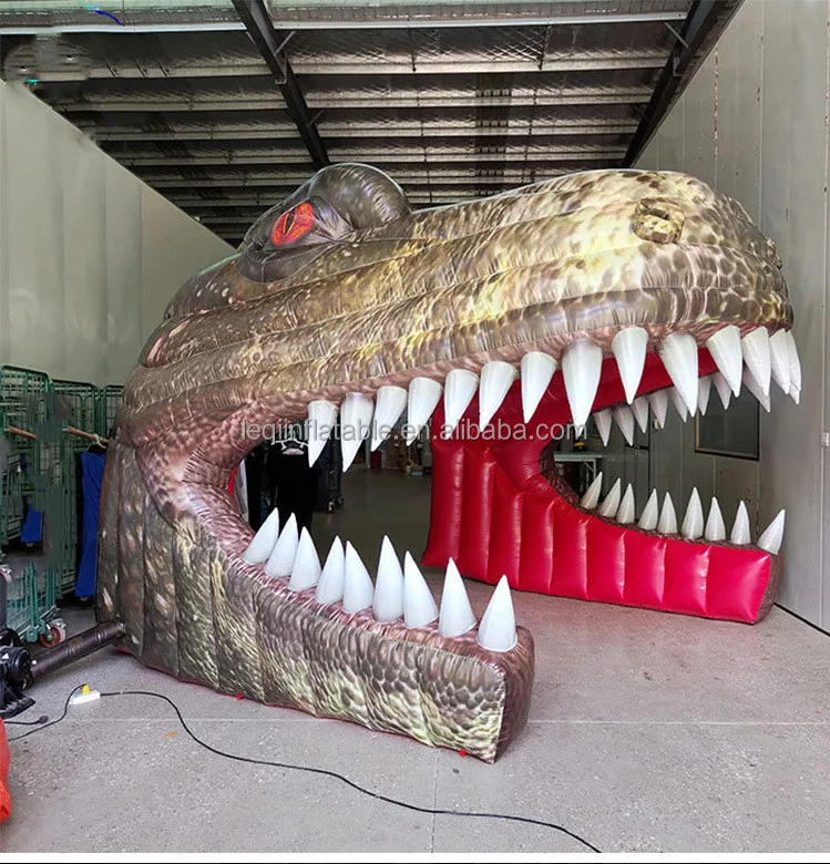 Commercial Rent Inflatable Dinosaur Head Tunnel Air Blow Up Advertising Customization Arch Aisle ...