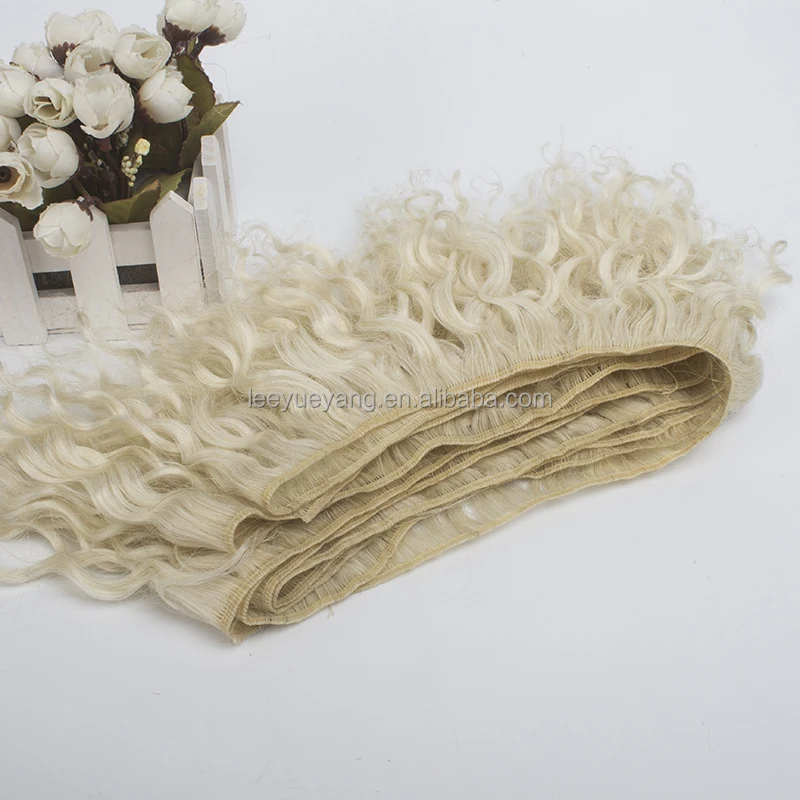 20CM Length 500CM Wool Curly Doll Hair Weft Kinky Curly Wool Material ...
