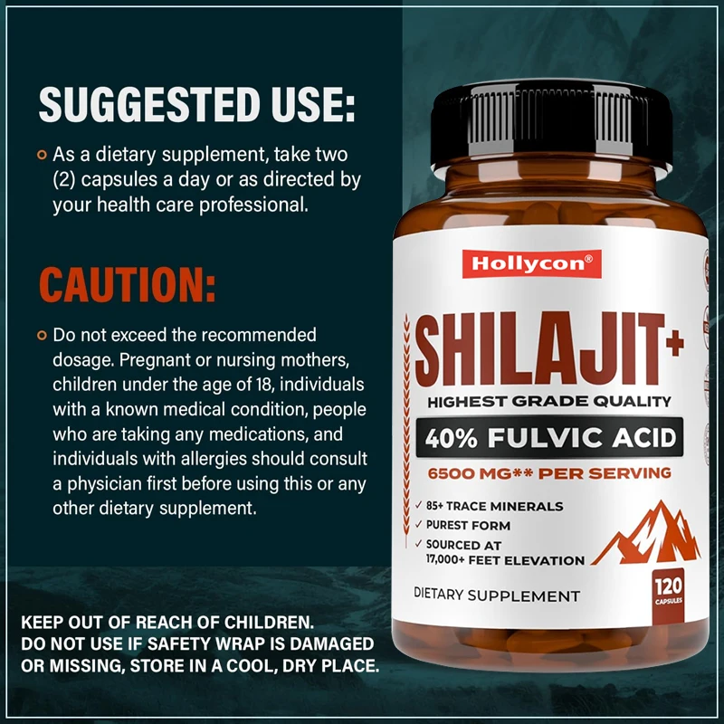 Oem Shilajit Capsule Himalayan Shilajit 85+ Trace Minerals Brain Support Enhance Strength ...