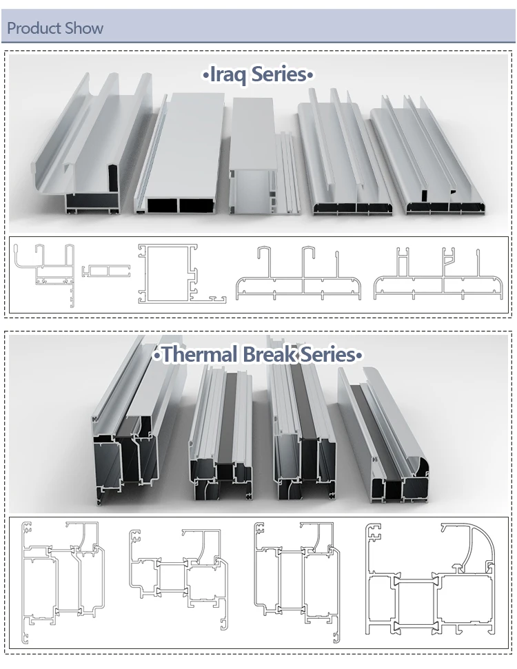 Powder Coating Black Aluminium Extrusion Sliding Window Profiles for ...