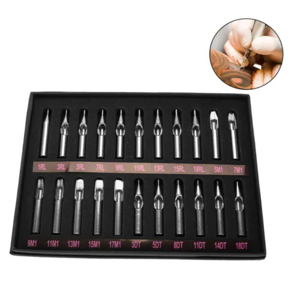Tattoo Tips Kit 22-Piece 304 Stainless Steel Tattoo Tip Kit ...