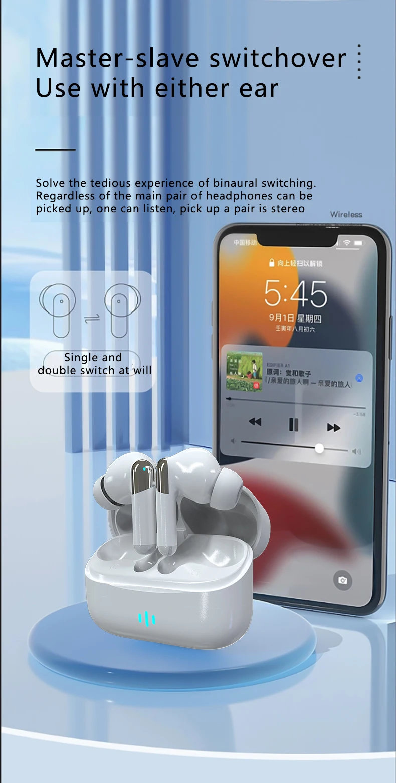 Small Wireless Earbuds Transparent Tws Earbuds Earphones Games True ...