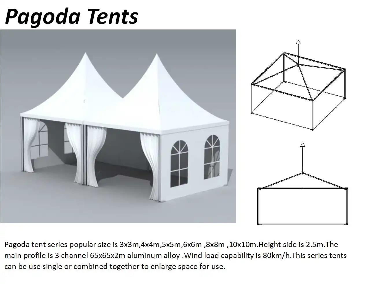 6x6 7x7 10x10 Heavy Duty Pvc Canvas Pagoda Tents Party Marquee With ...