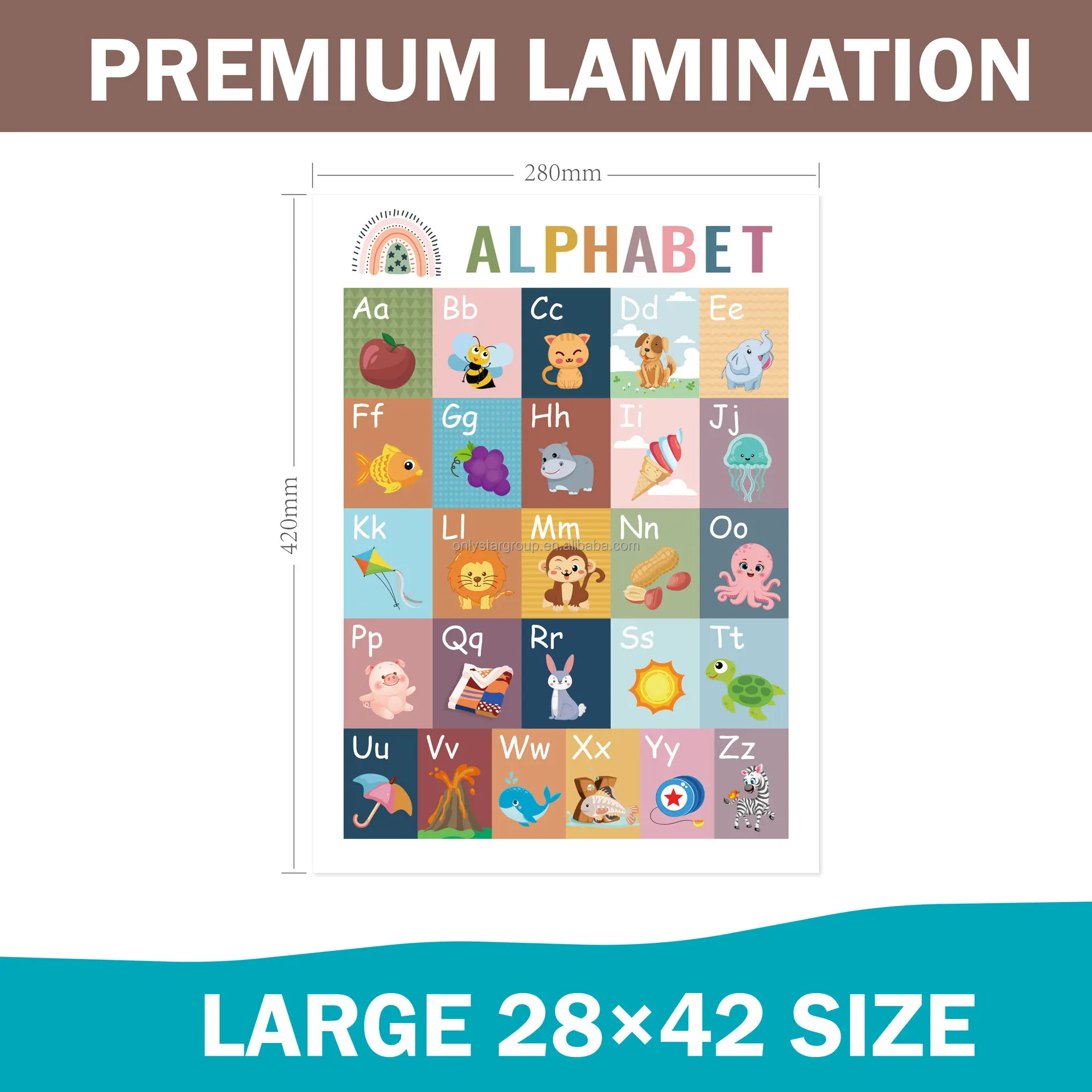 16pcs Kids Alphabet Poster Preschool Learning Educational Posters Early ...