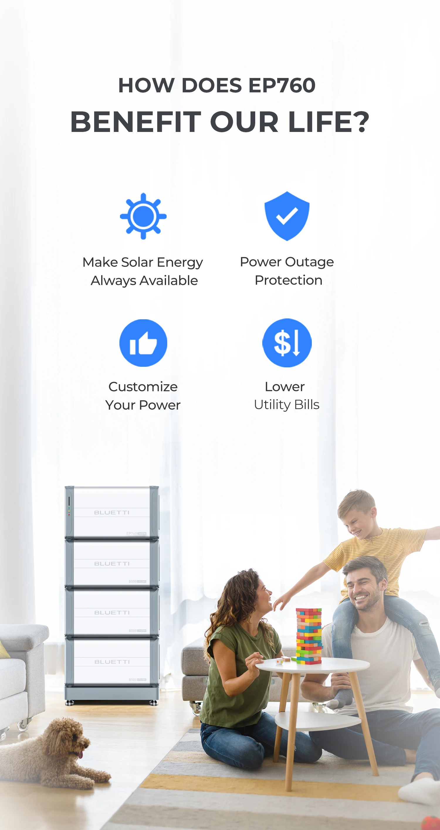 Bluetti EP760&B500 - Reliable Solar Power for Home Backup