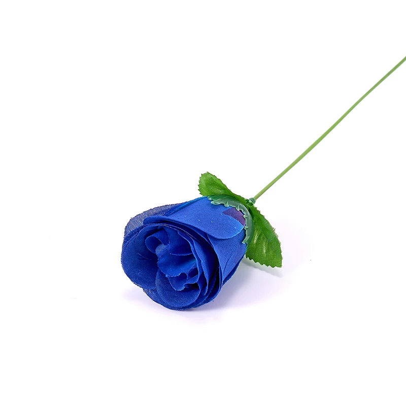 Single Stem Blue Rose Buds Flower Decorative Silk Flowers Flowers For ...