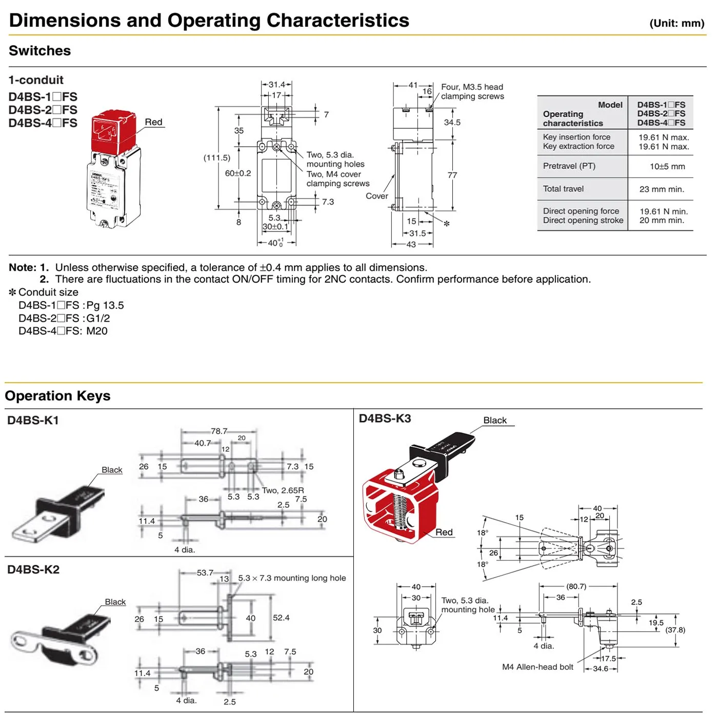 GOGO D4BS Series Tongue Interlock Switches D4BS-15FS D4BS-25FS D4BS-45FS D4BS-1AFS D4BS-2AFS ...
