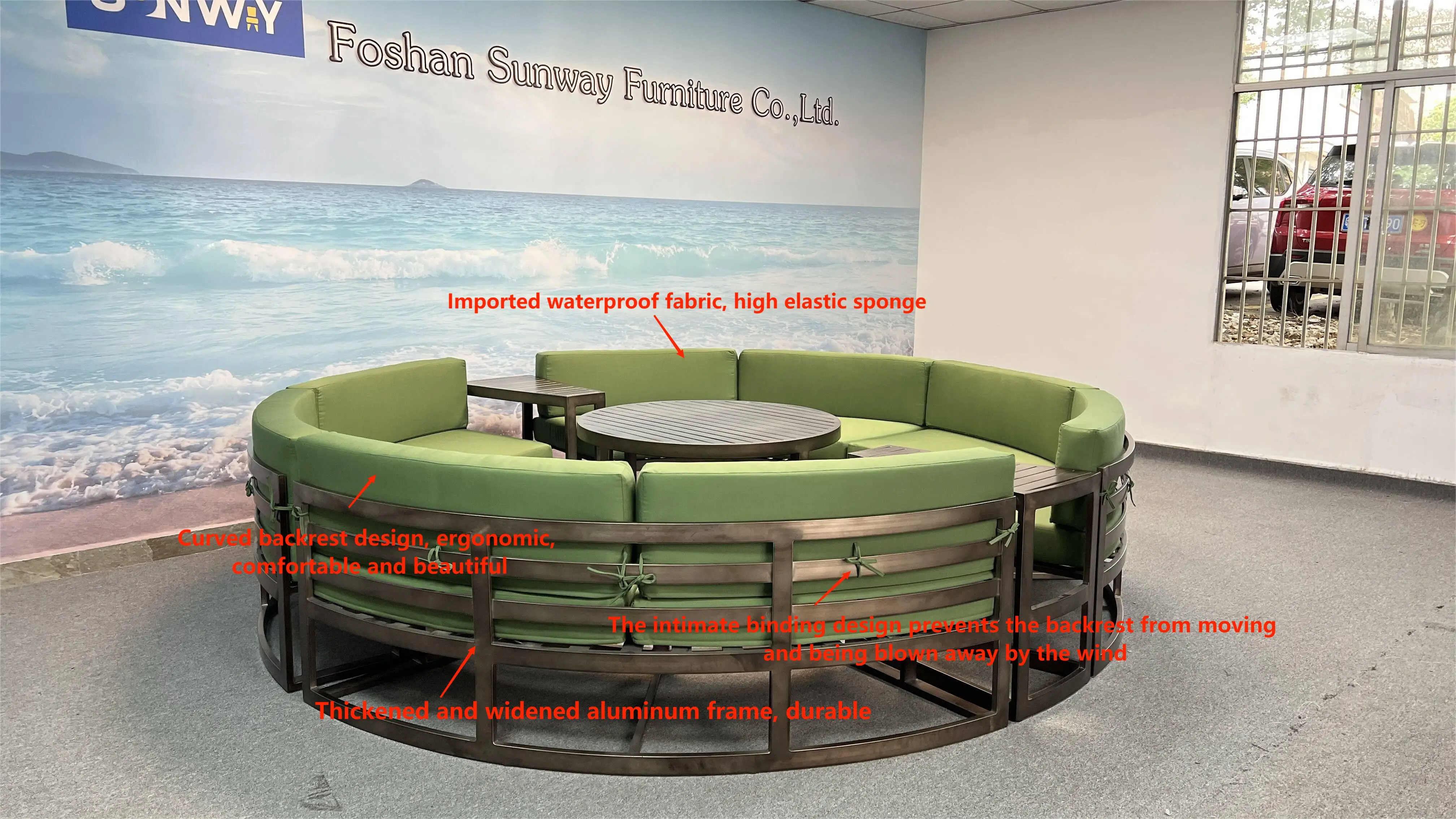 Luxury Metal Frame Sectional Sofa - Outdoor Aluminum Furniture