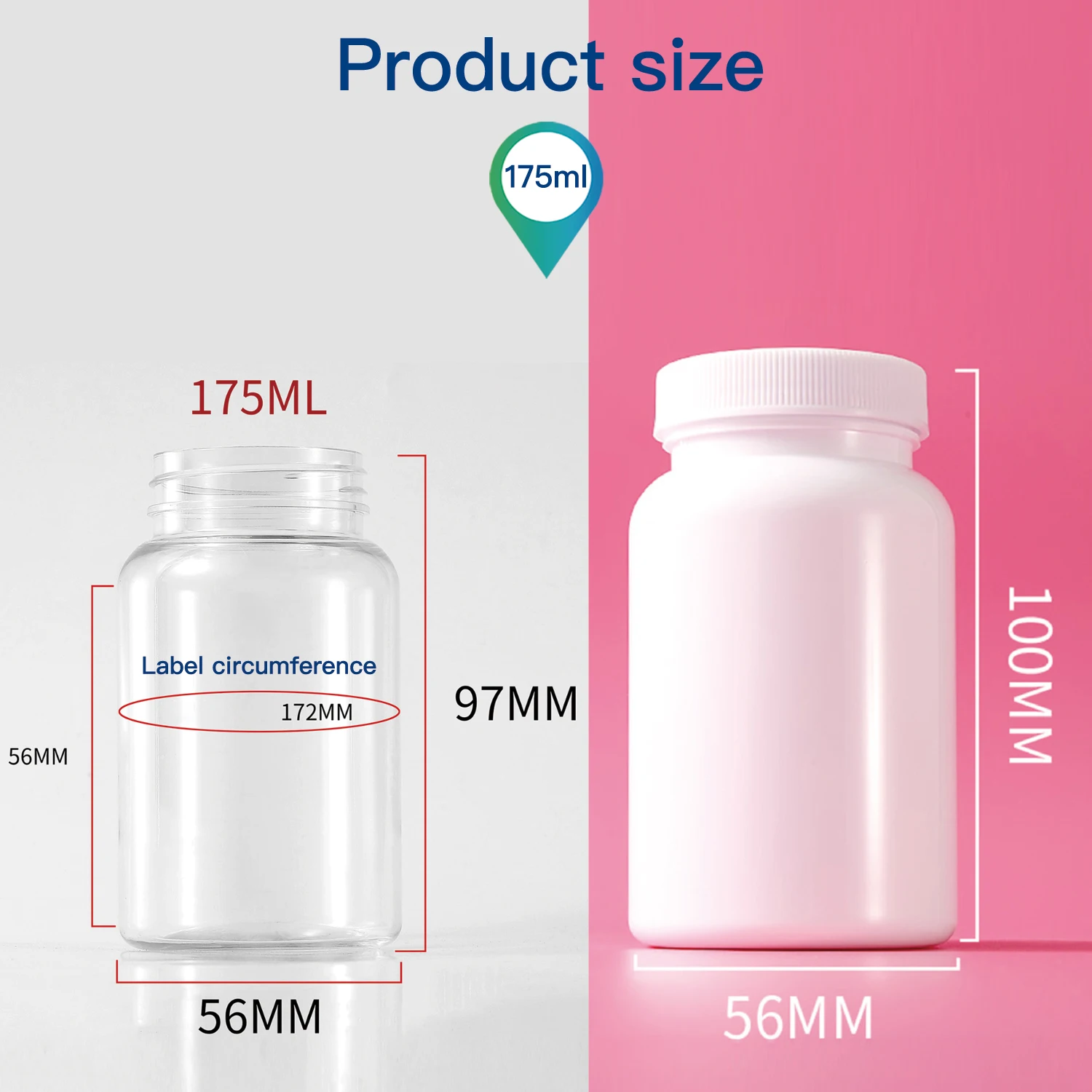 175ml Food Grade Capsule Bottles Pet Plastic Sealed Bottles Single ...