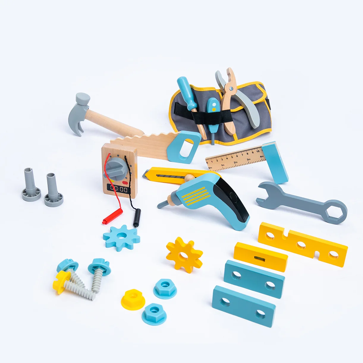 Toolbox Engineer Toy Solid Wood Construction For Pretend Play Ideal For ...
