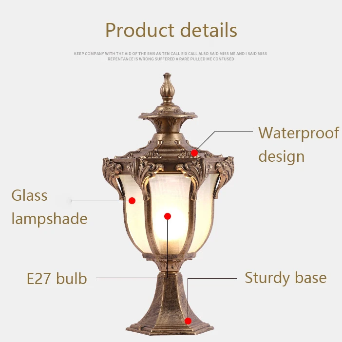Outdoor Waterproof Gate Lamp Post Head Lighting Aluminum LED Lamps