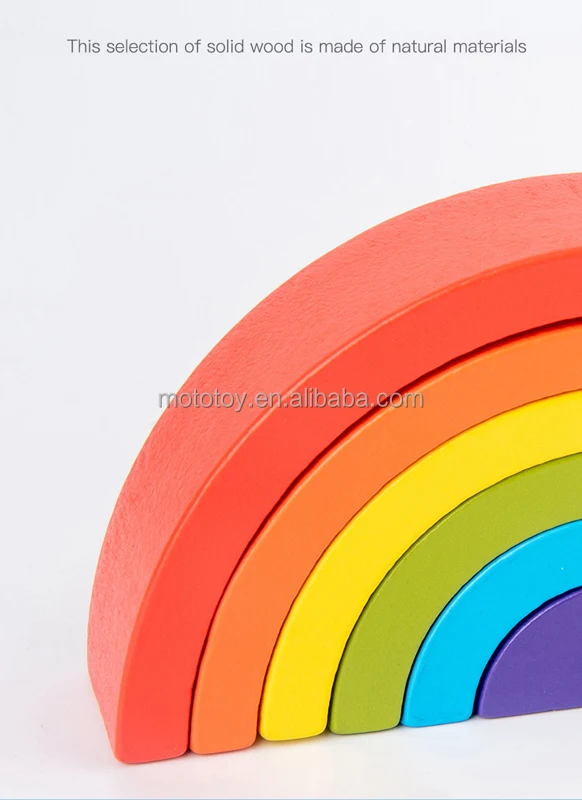 Rainbow Arched Building Blocks Villain Combination Wooden Children's ...