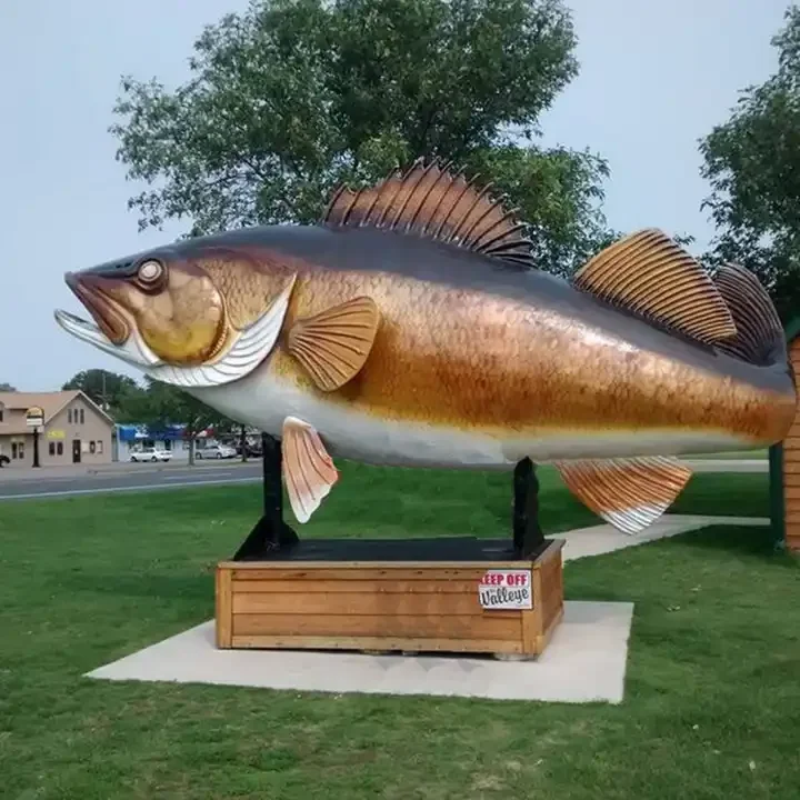 Large Size Resin Fiberglass Fish Statue Sculpture for Sale