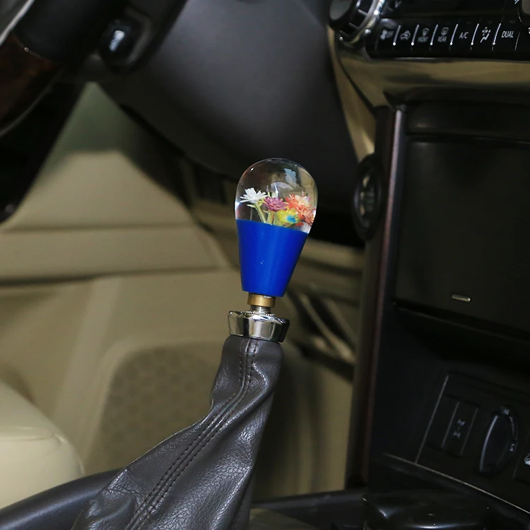 Vintage Lucite Car Auto Shift Knob Flower Design Gear Shifter
