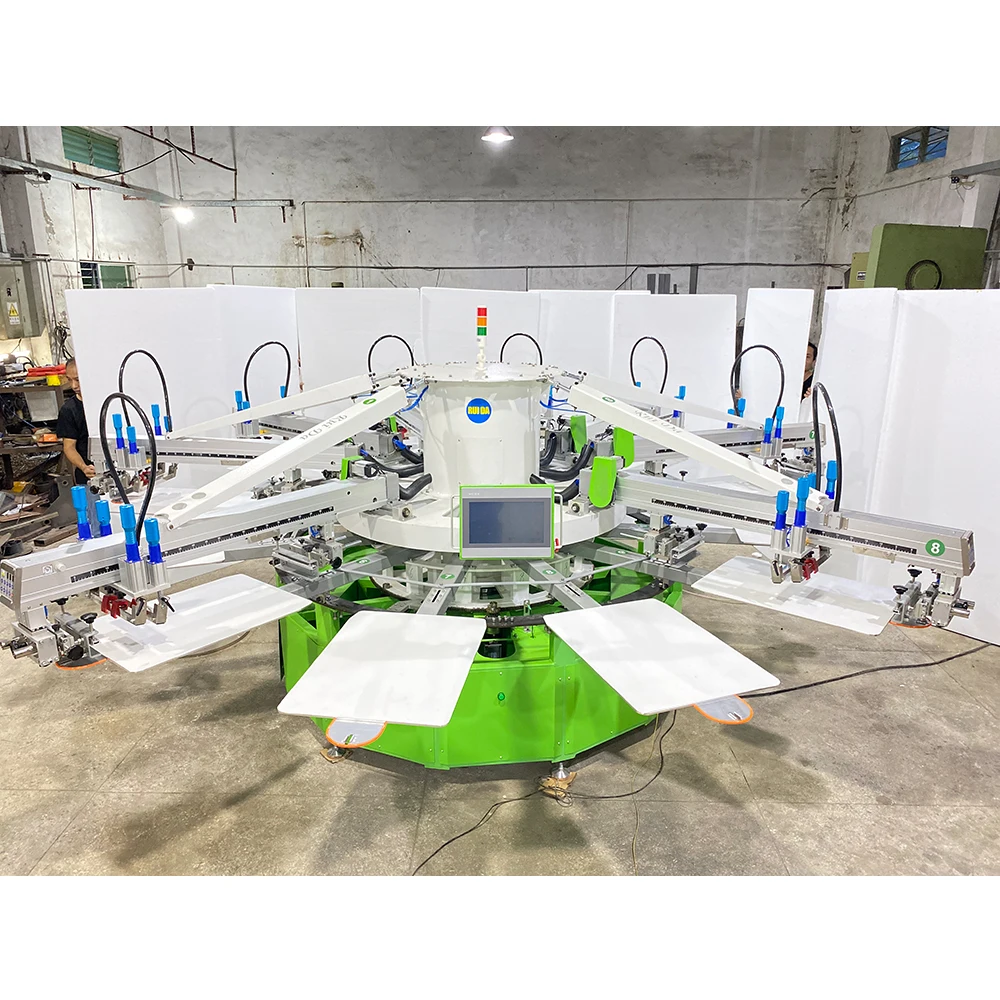 DGRUIDA 8 Color 12 Stations Automatic Silk Screen Printing Machine