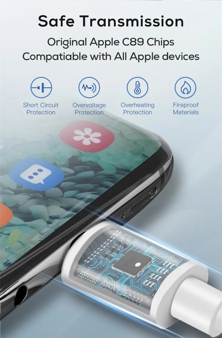 Mfi Cable Certified Factory C89 C94 Usb Cable Fast Charging Sync Data ...