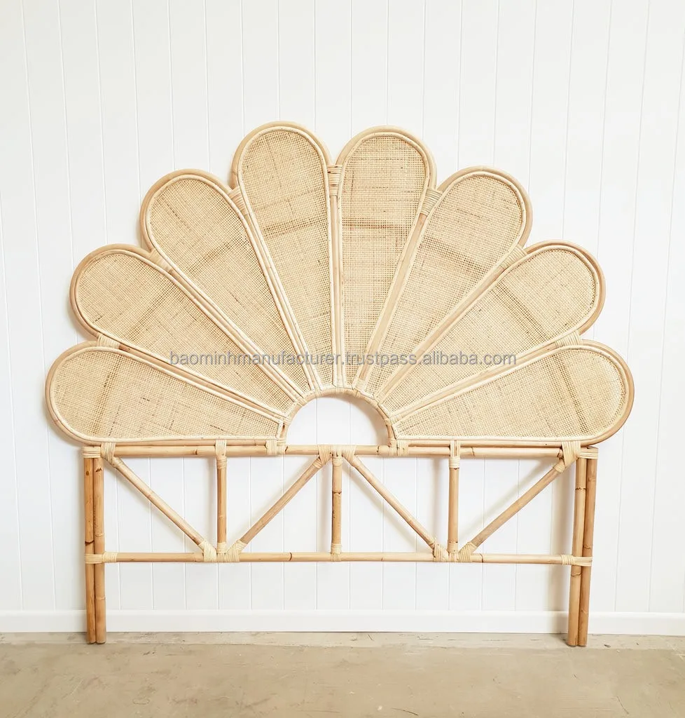 Handmade Natural Rattan Cane Bed Headboard from Vietnam