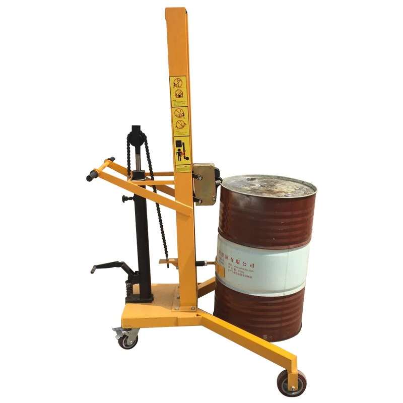 350kg Manual Iron Bucket Oil Drum Lifter Right-angle Loading Capacity ...