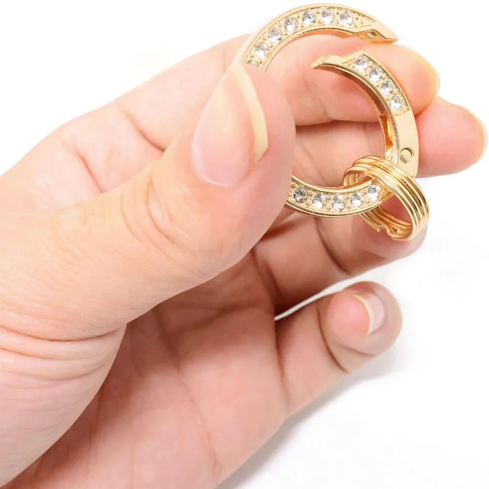 Rhinestone Spring O Rings - Luxurious DIY Keychain Accessories