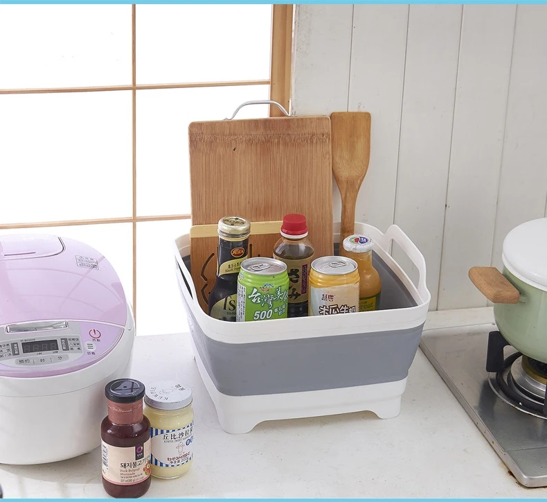 Kitchen Sink Folding Square Plastic Basin Portable Fruit Vegetable ...