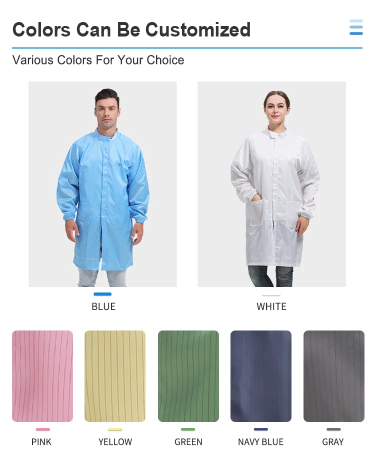 Lab Cleanroom Antistatic Clothes Esd Safety Clothing Esd Smock Clothes ...