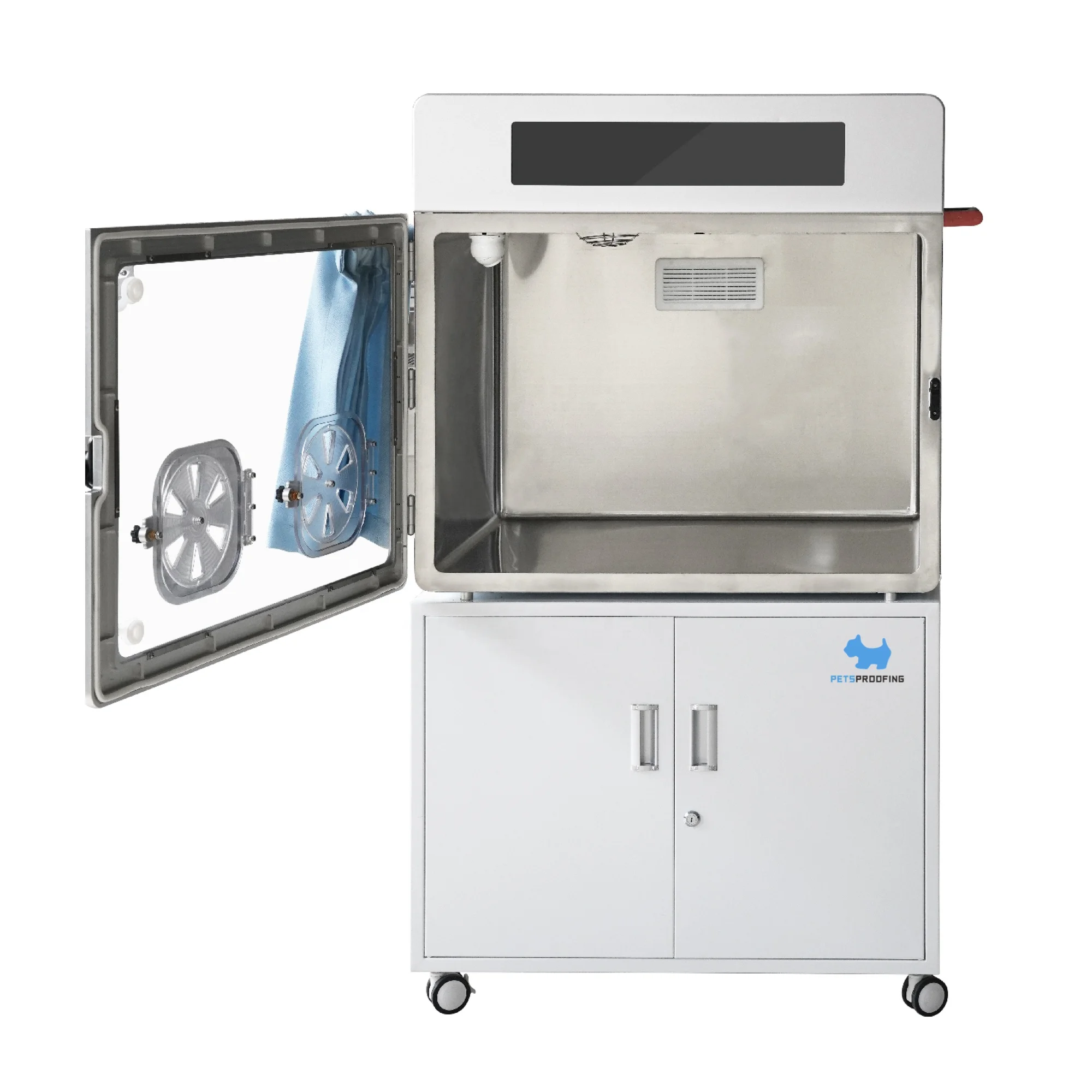 Stainless Steel Veterinary Icu Cage With Wheels Disinfection Equipment ...