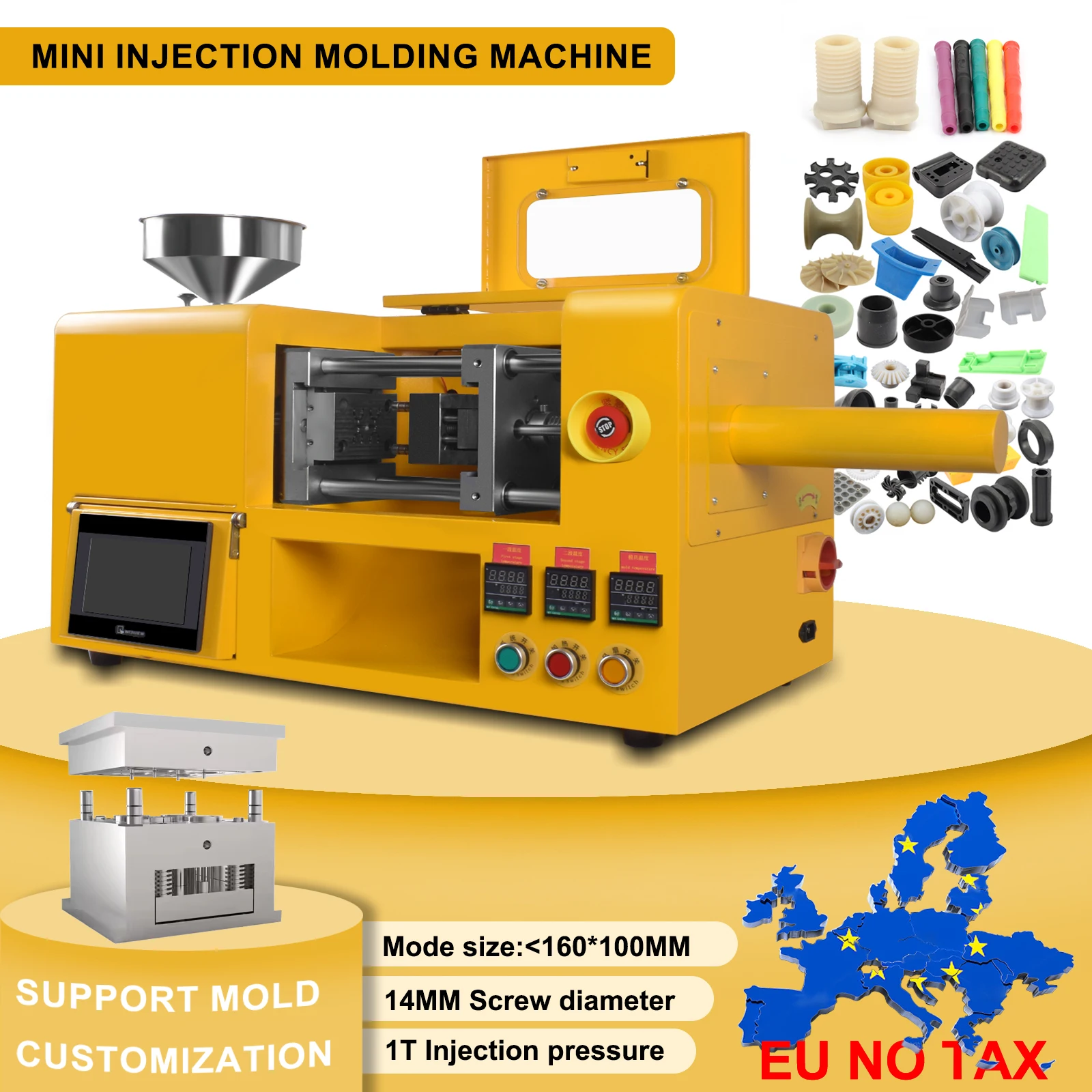 Desktop 1500W mini Injection Molding Machine For Plastic Products ...