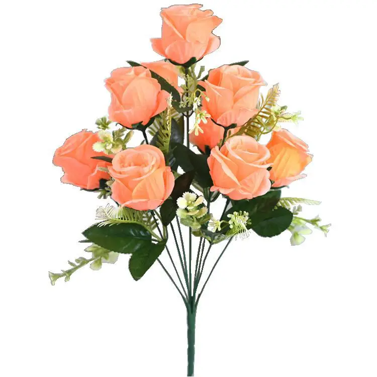 9 heads Roses Peony Artificial Flowers Bulk Small Silk Roses Flower ...