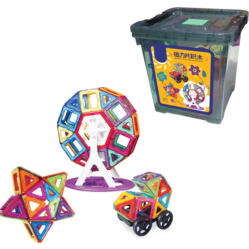 Diy Creative Construction Game Montessori Children Clear Magnet Puzzle ...