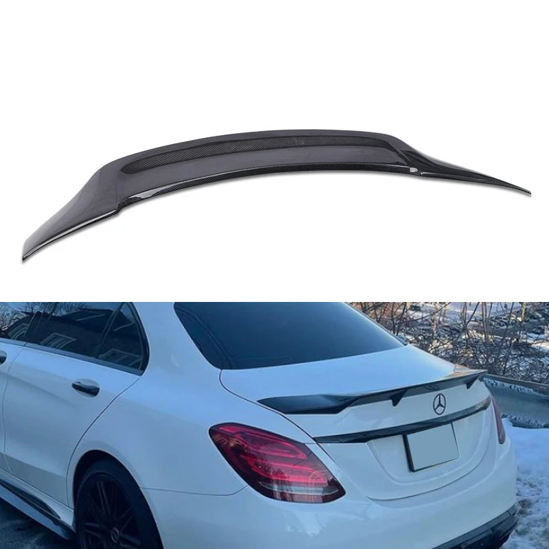 R-style W205 C200 C250 C63 4-door Carbon Fiber Spoiler Tail For ...