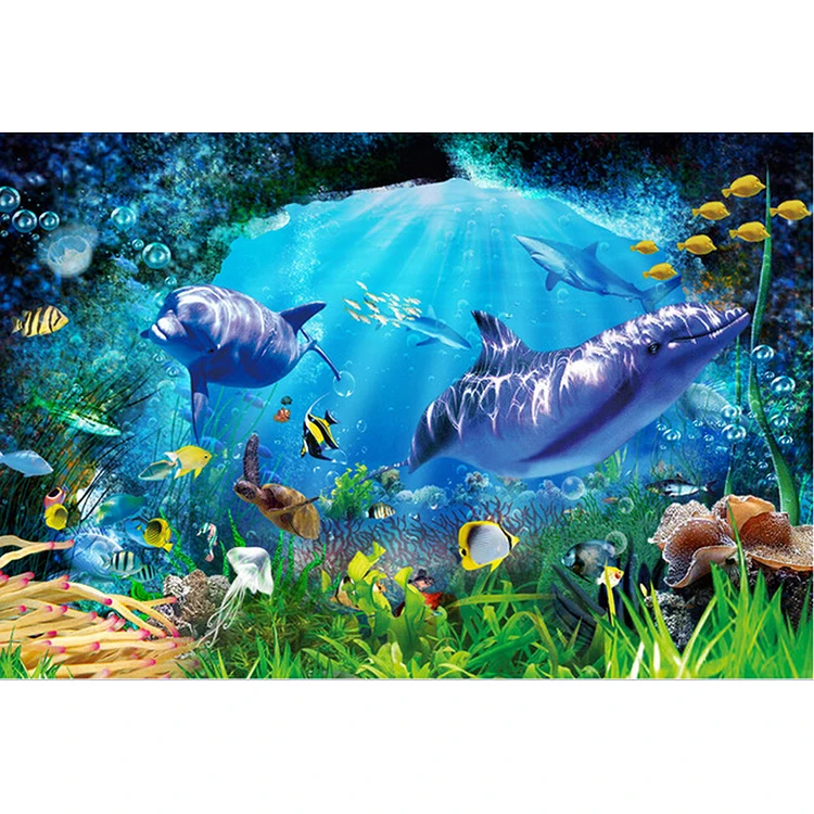 Micro Crystal Seaworld Exterior Porcelain Wall Tile 3D Fish Shop Wall ...