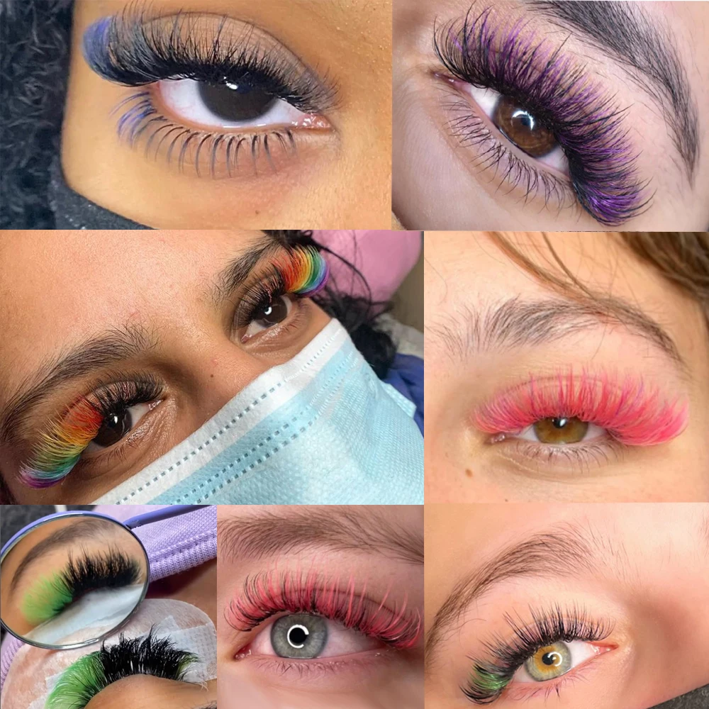 QUEWEL Colored Individual Eyelash Extensionspurple Color Eyelash ...