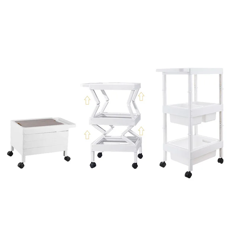 2024 Stackable Sturdy 2345 Tier Folding Plastic Storage Trolley ...