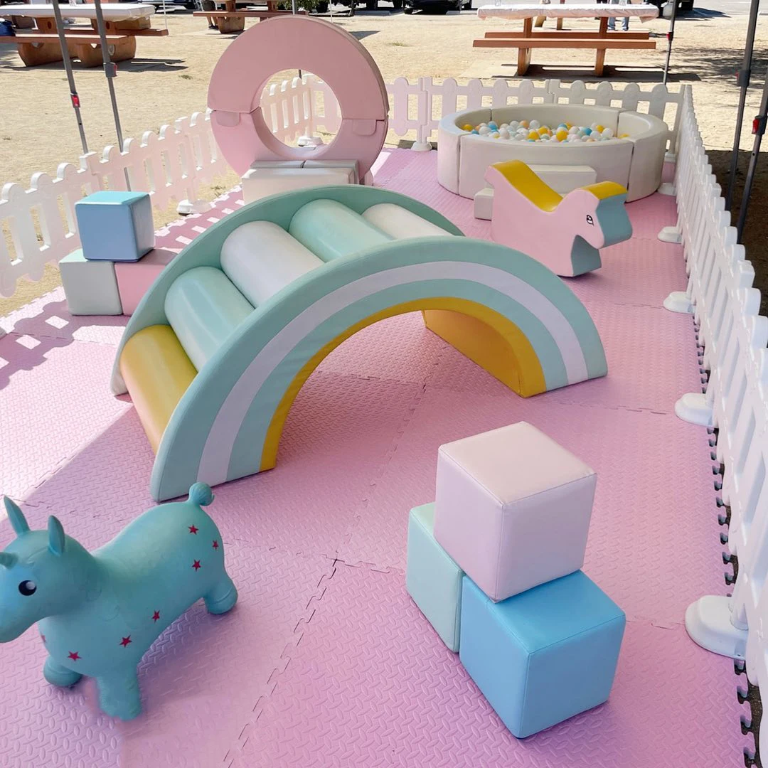 Rainbow Arch Bridge Pastel Soft Play Set Climb Crawl Kids Amusement ...