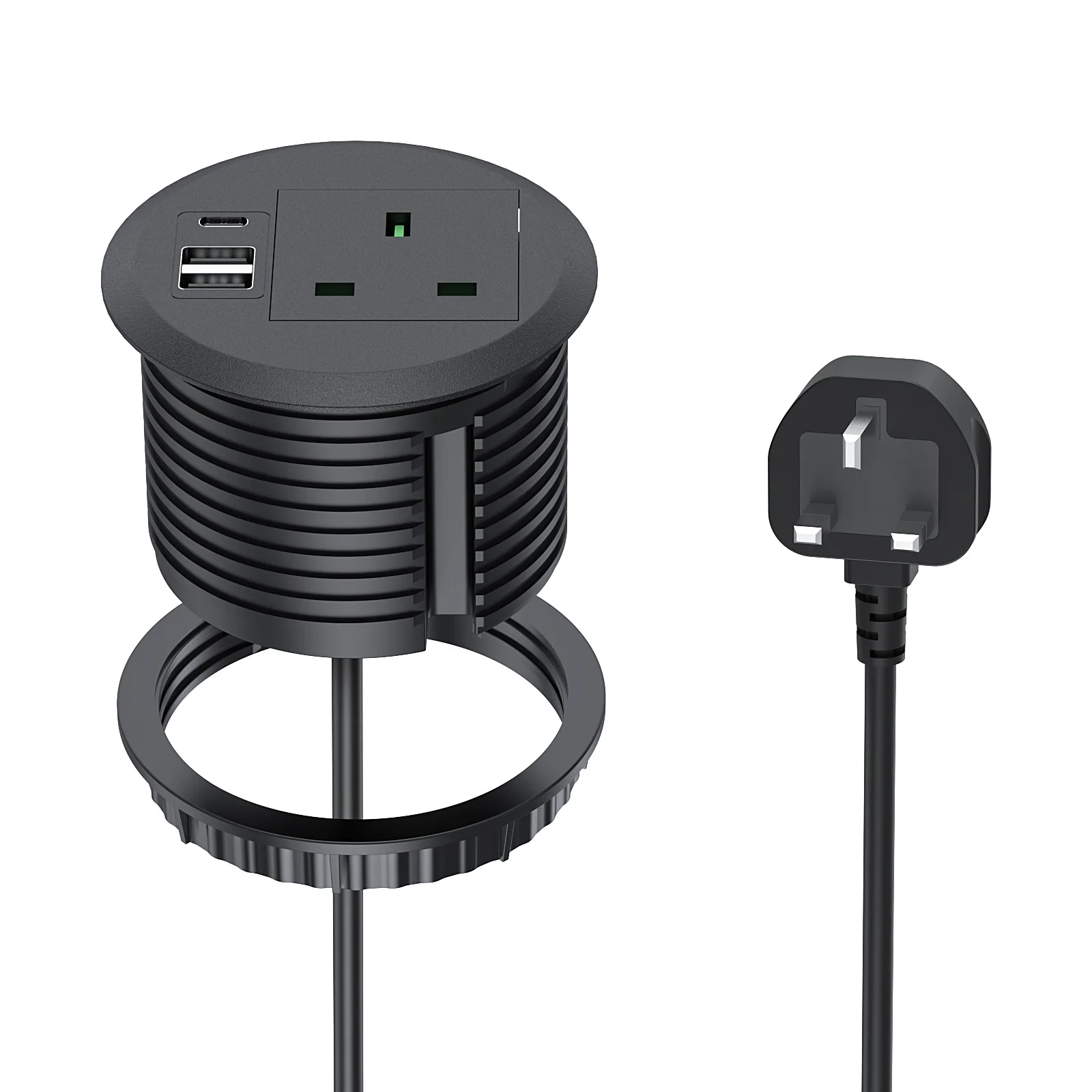Desk Power Socket PD 20W Type C Charging Port Office Recessed Power ...