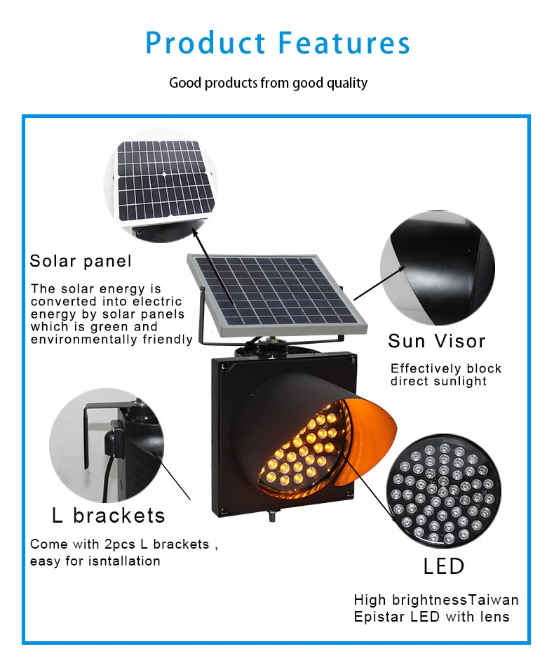 Wholesale Custom Solar Flash Beacon Led Yellow Traffic Safety Warning ...