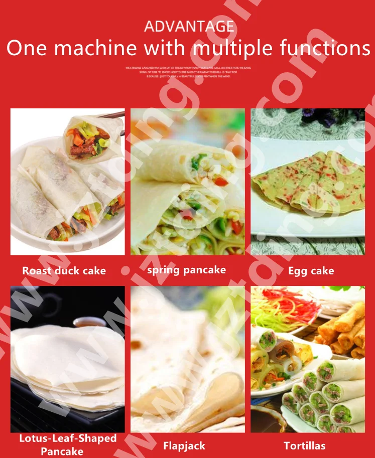 Automatic Spring Roll Machine Skin Popiah Lumpia Wrapper Machine Injera ...