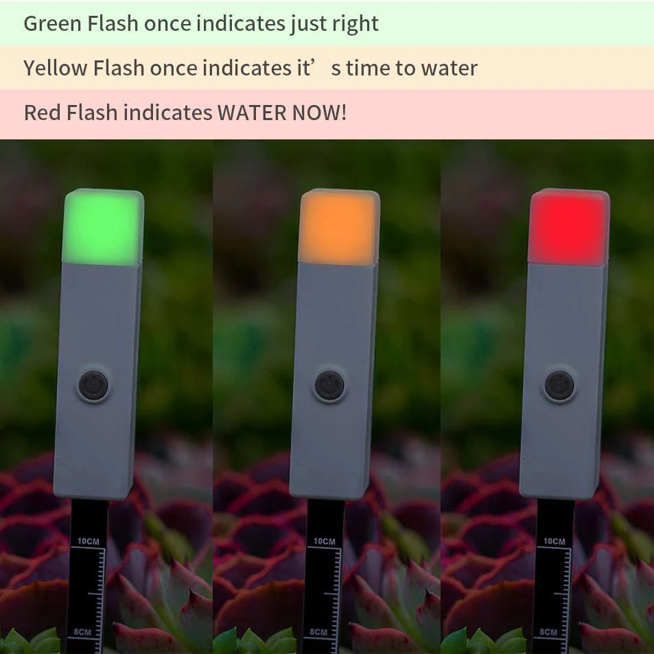 Smart Soil Moisture Tester with 3 Colors LED Indicate Lights