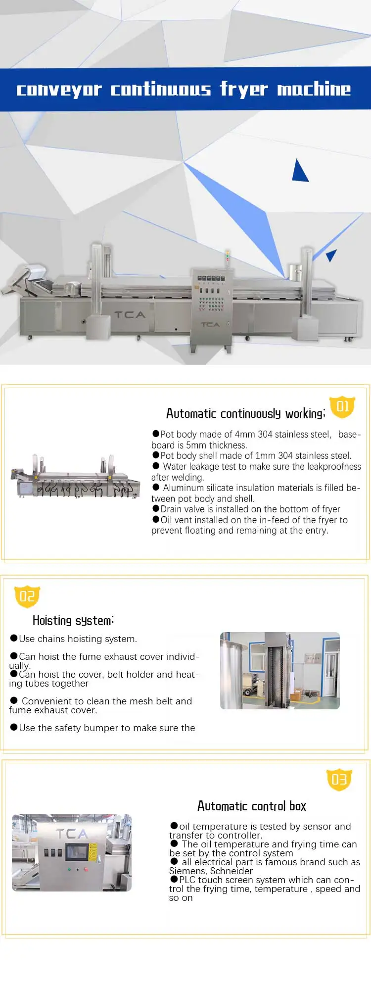 High Productivity Industrial Fryer - TCA XD-1200/XD-3500