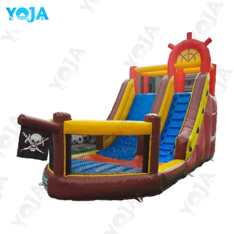 Outdoor Commercial Pirate Ship Playground Giant Inflatable Slide with ...