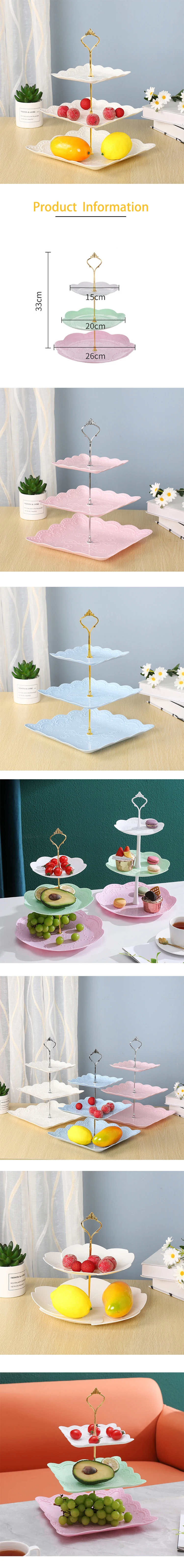 Hot Selling Square Courtly Plastic Cake Stand For Wedding Party Banca ...