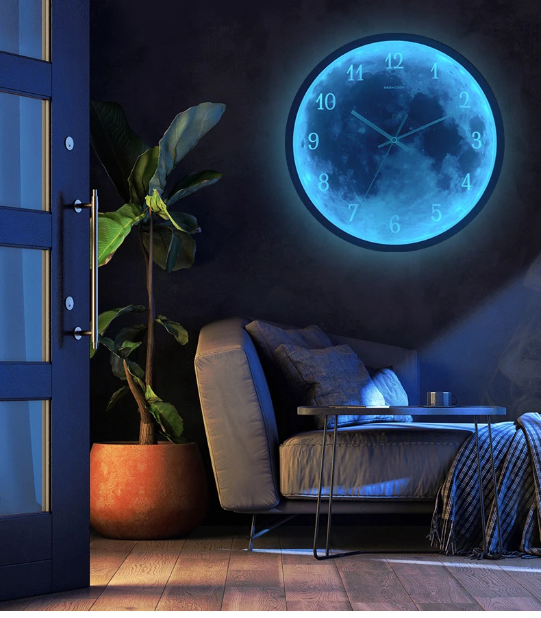 High Grade LED Time Round Wall Clock with Light and Voice Control