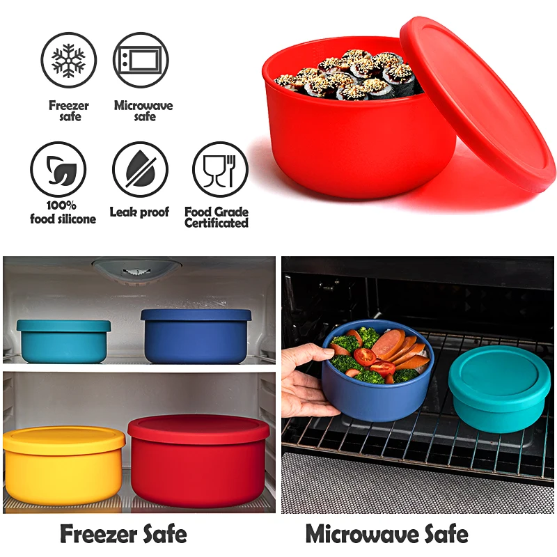 Eco-friendly Silicone Food Storage Containers - Bento Lunch Box