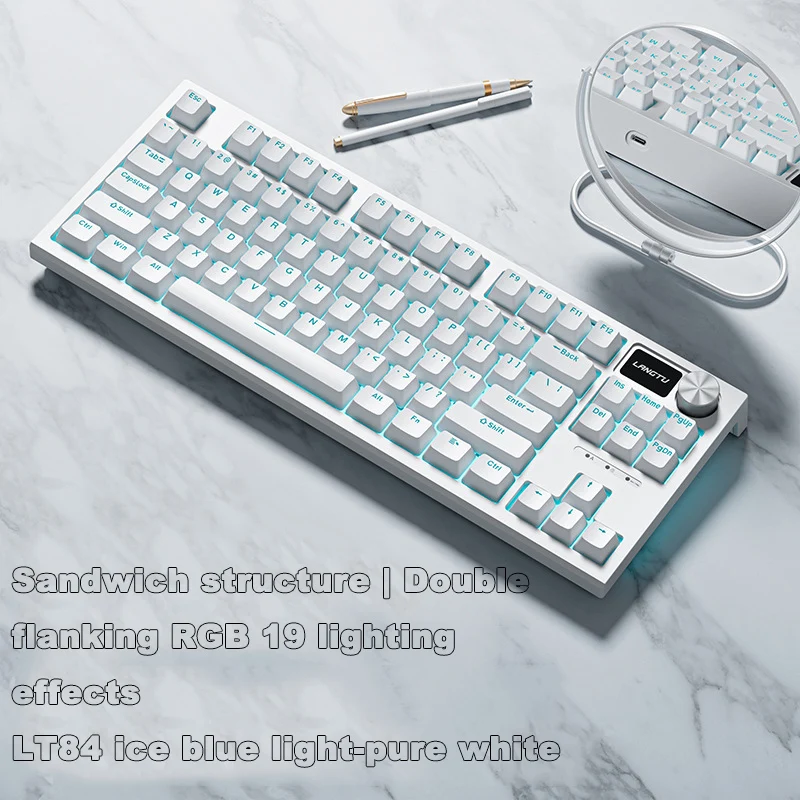 Three-mode Wireless Bluetooth Mechanical Keyboard Green Axis Wired E ...