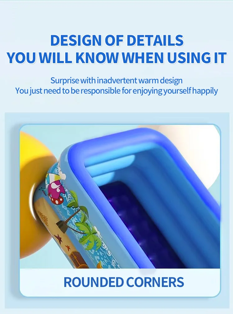 Inflatable Pool 3 Layer Pool Family Use Inflatable Printing Ocean ...