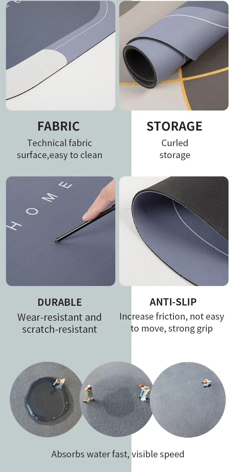 Custom Design Shape Diatomite Mud Bath Mats Anti Slip Fast Dry Mutil ...