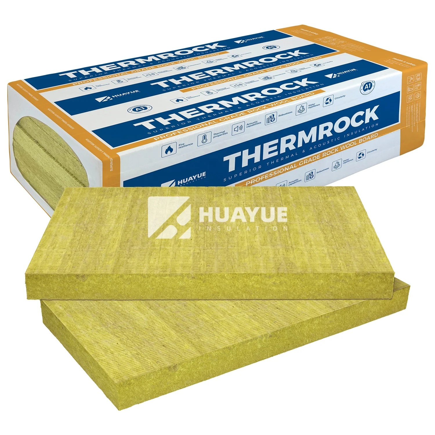 HUAYUE 200kg/m3 Density Rock Wool Panel Sound and Heat Insulation ...